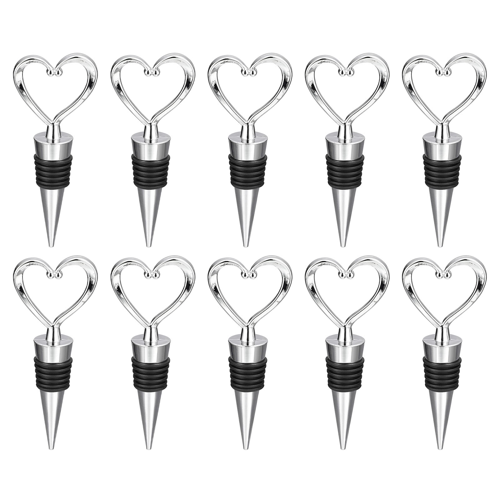 Unique Bargains Heart Shape Reusable Wine Bottle Stoppers Beverage ...