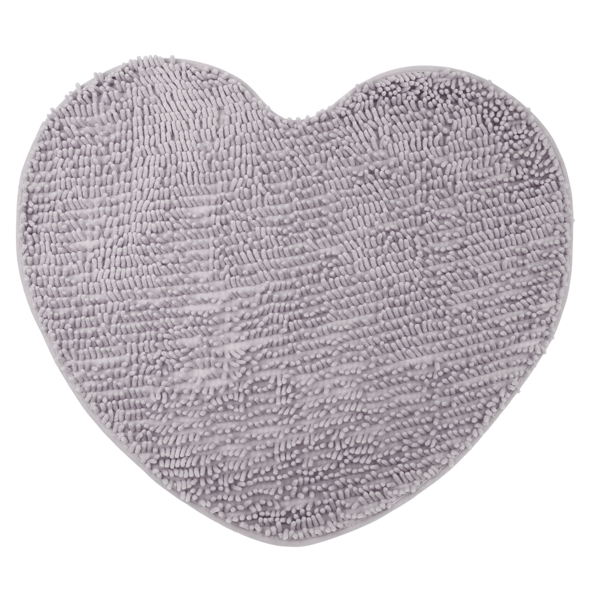 Unique Bargains Heart Shaped Chenille Bath Rugs Soft Shaggy Bath Mat ...