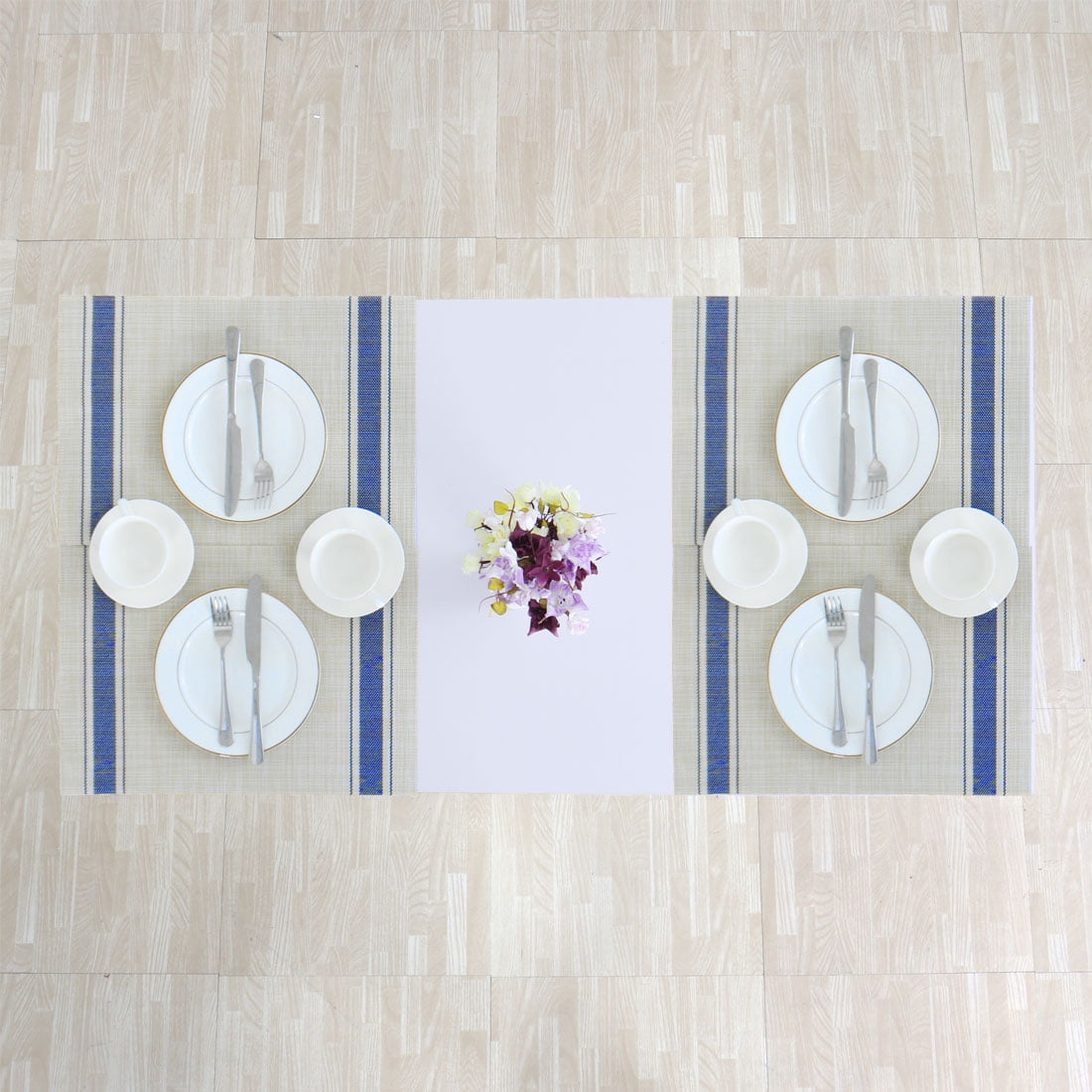 Unique Bargains Heat Resistant Non-skid Removable PVC Table Mats Woven ...