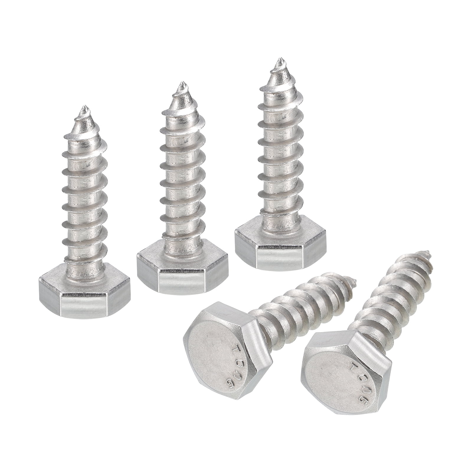 Unique Bargains Hex Head Lag Screws Bolts, 1/4' x 1' 304 Stainless ...