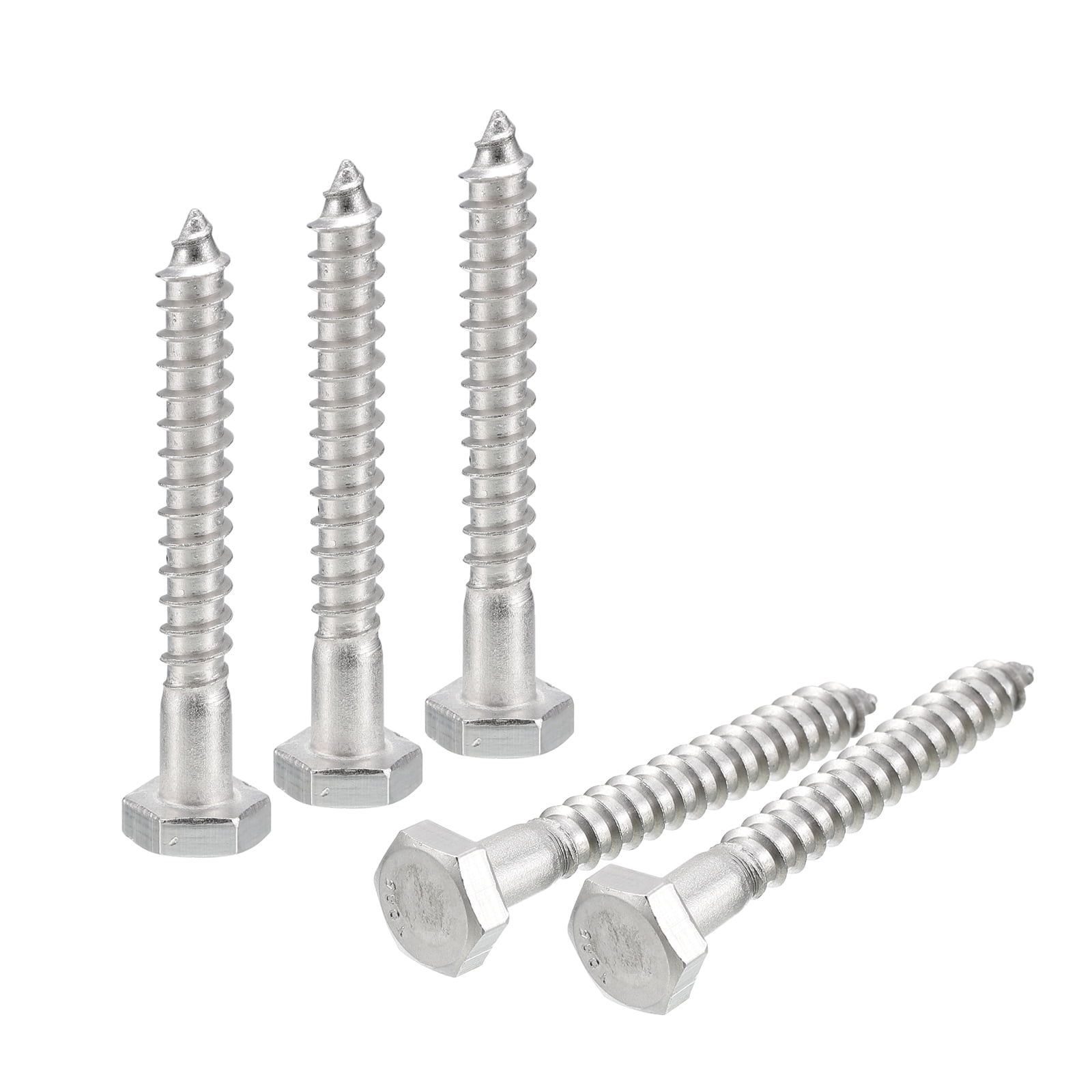 Unique Bargains Hex Head Lag Screws Bolts, 1/4' x 2' 304 Stainless ...