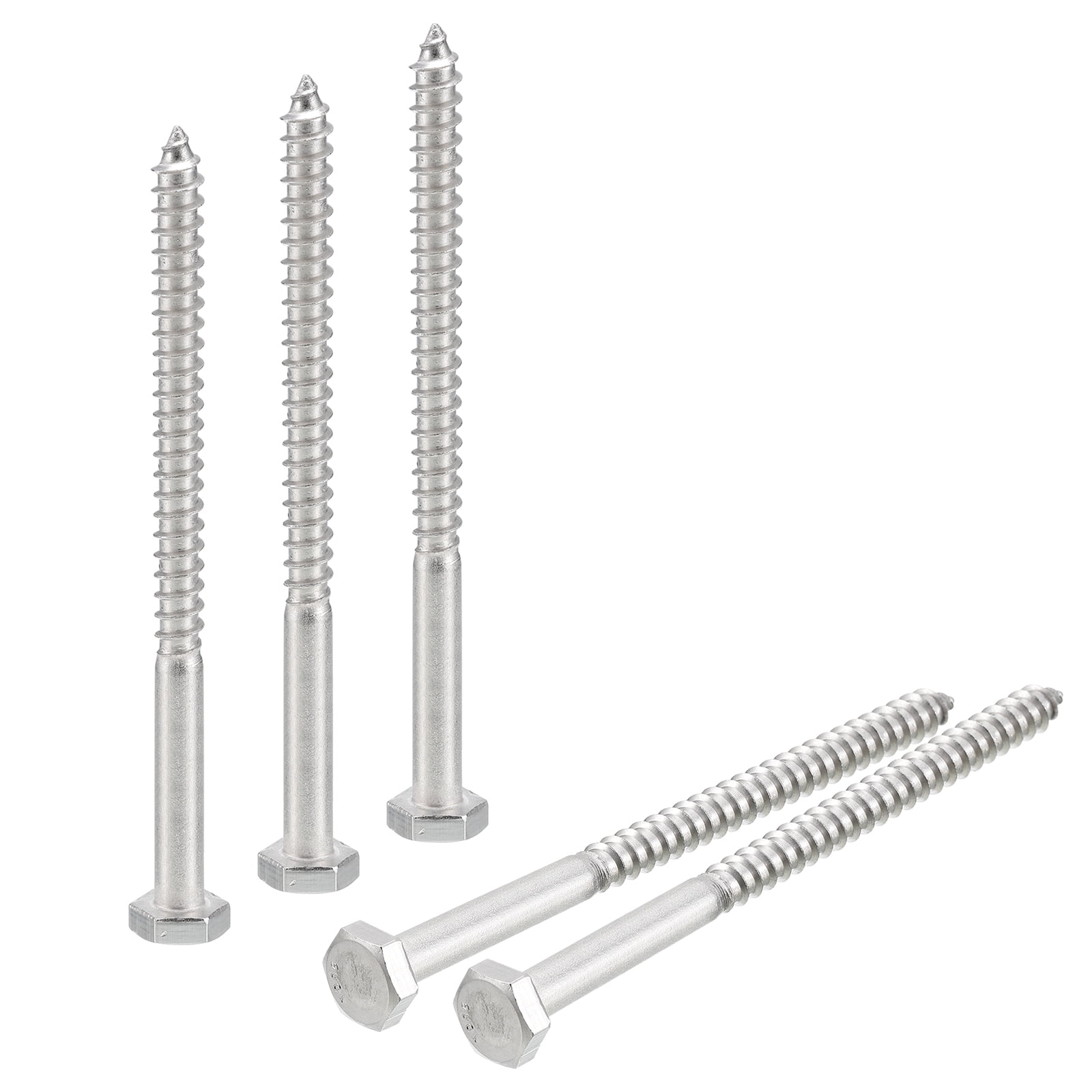 Unique Bargains Hex Head Lag Screws Bolts, 1/4' x 3-1/2' 304 Stainless ...