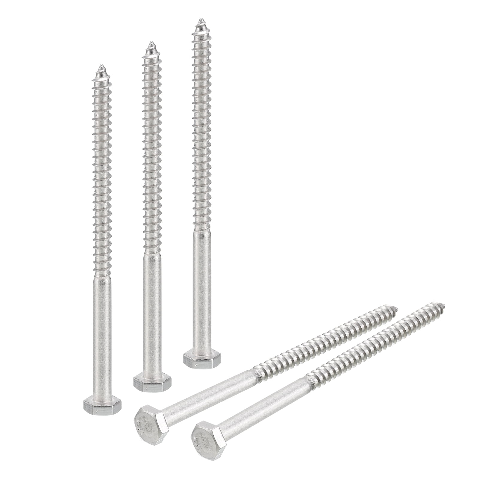 Unique Bargains Hex Head Lag Screws Bolts, 1/4' x 4' 304 Stainless ...