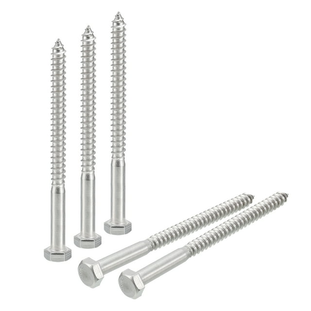 Unique Bargains Hex Head Lag Screws Bolts, 5/16' x 4' 304 Stainless ...