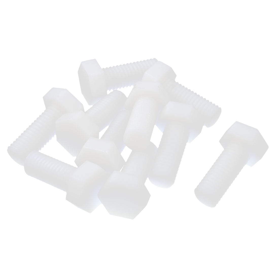 Unique Bargains Hexagon M12 x 30mm Nylon Plastic Screw Thread Pack of ...
