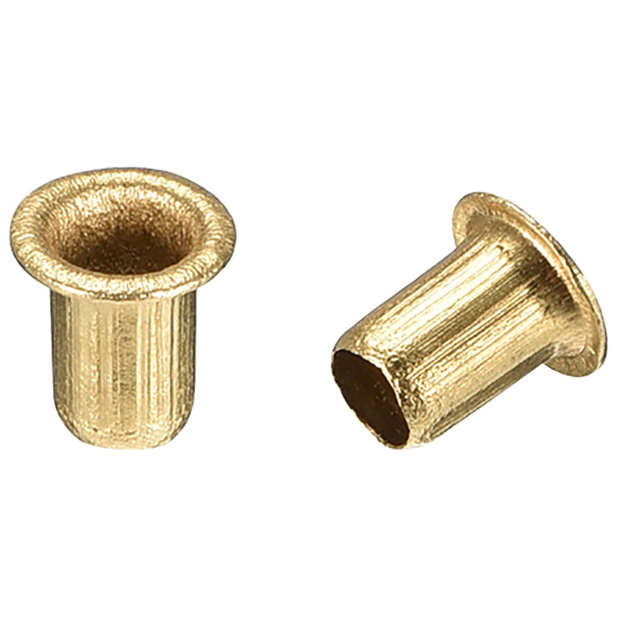 Unique Bargains Hollow Rivet,4mm x 6mm Through Hole Copper Hollow ...