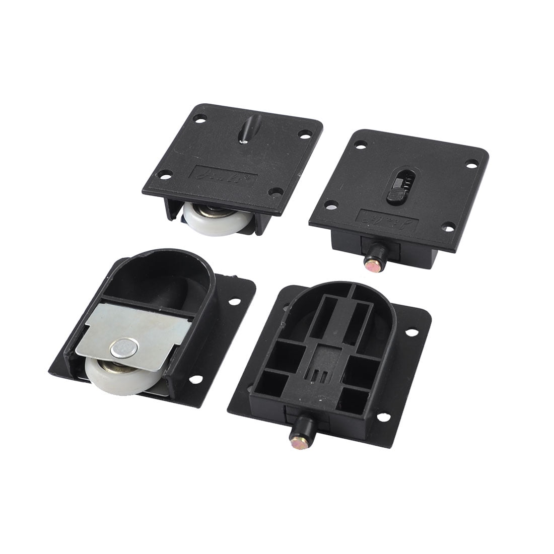 Unique Bargains Home Office Black Cupboard Wardrobe Door Roller Wheel ...