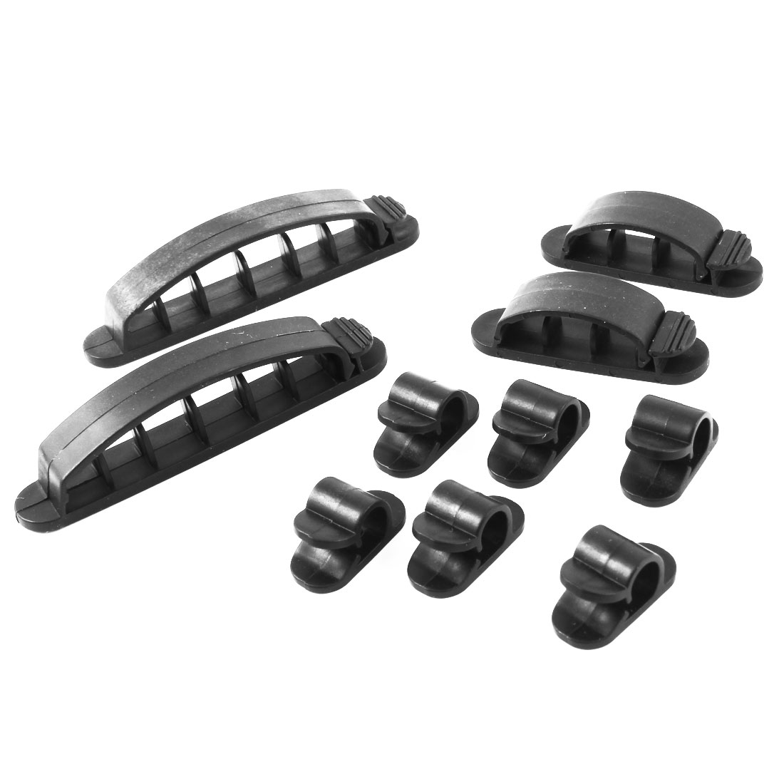 Unique Bargains Home Office Networking Adhesive Wire Holder Clip Black ...
