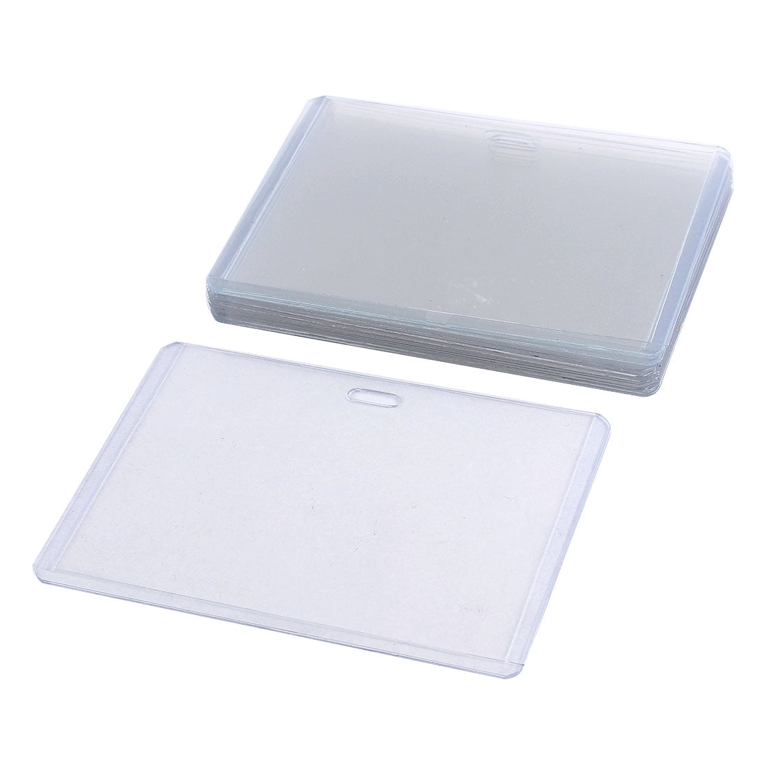 Clear Plastic Horizontal ID Card Name Tag Business Badge Holder Case ...