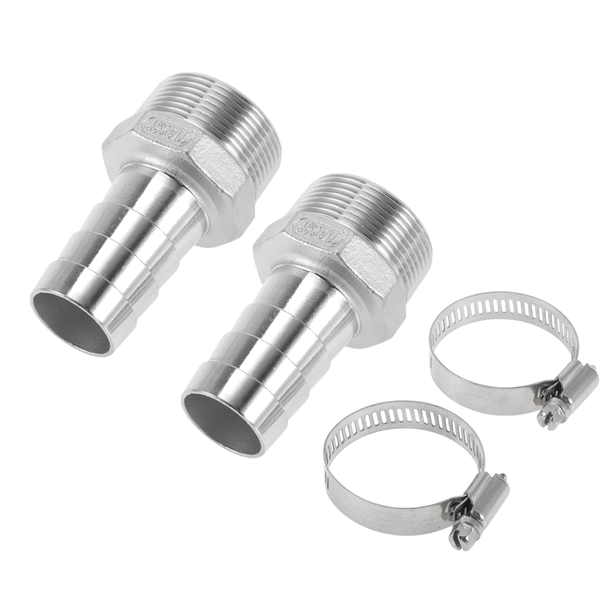 Unique Bargains 304 Stainless Steel Hose Barb Fittings 5/16" OD 1" BSPT ...