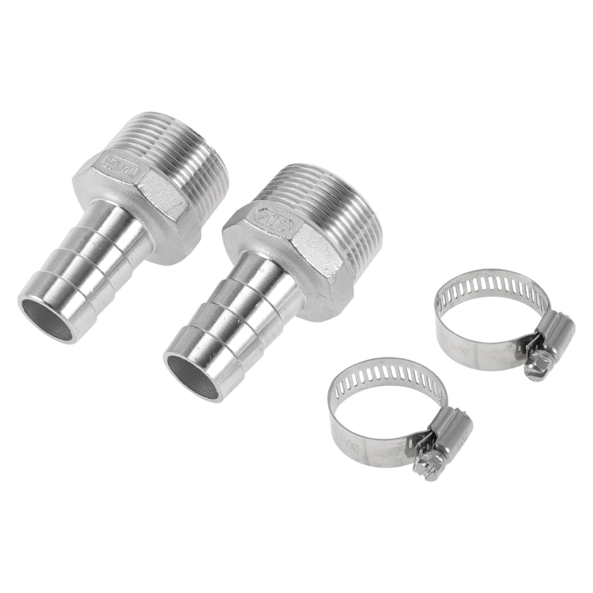 Unique Bargains 304 Stainless Steel Hose Barb Fittings 5/16" OD 1" BSPT ...