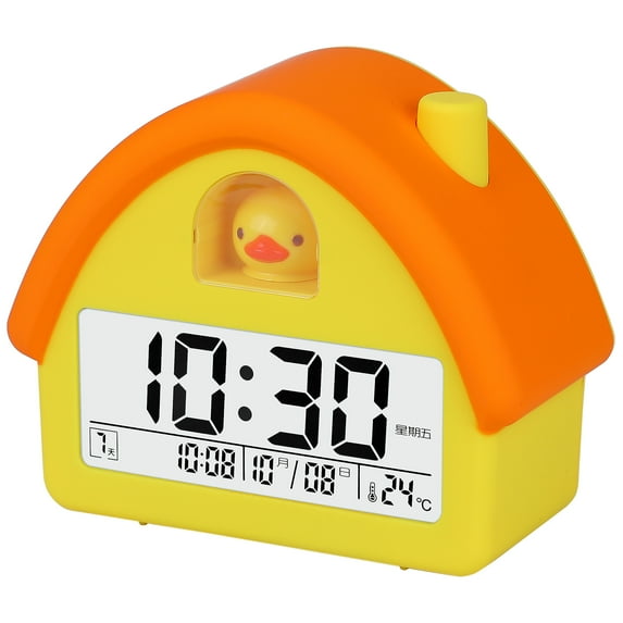 Unique Bargains House-Shaped Alarm Clock Yellow Duck 4.3"L x 2.4"W x 5. ...