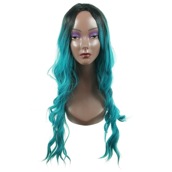 Unique Bargains Human Hair Wigs for Lady 28" Curly Wig with Wig Cap ...