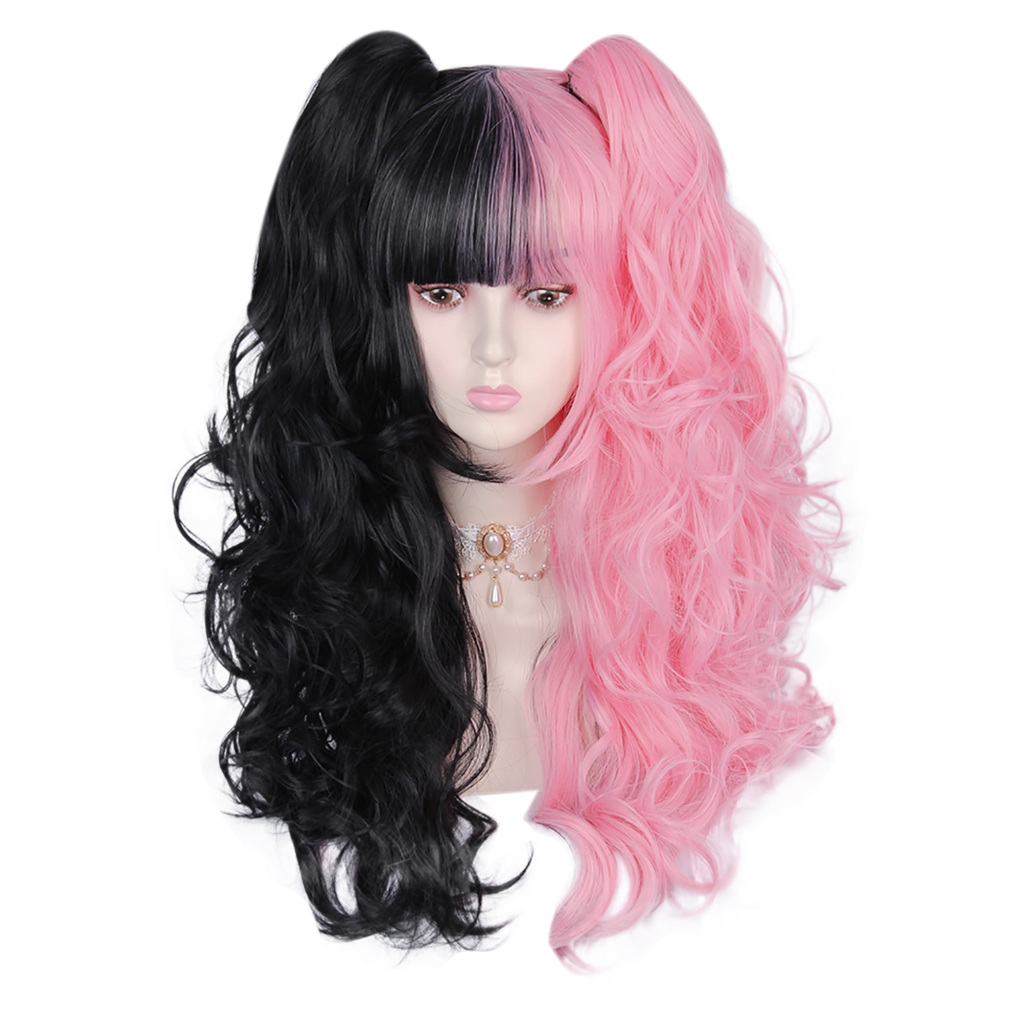 Unique Bargains Wigs for Women 24" Ponytail 24" Body Length Black Pink ...