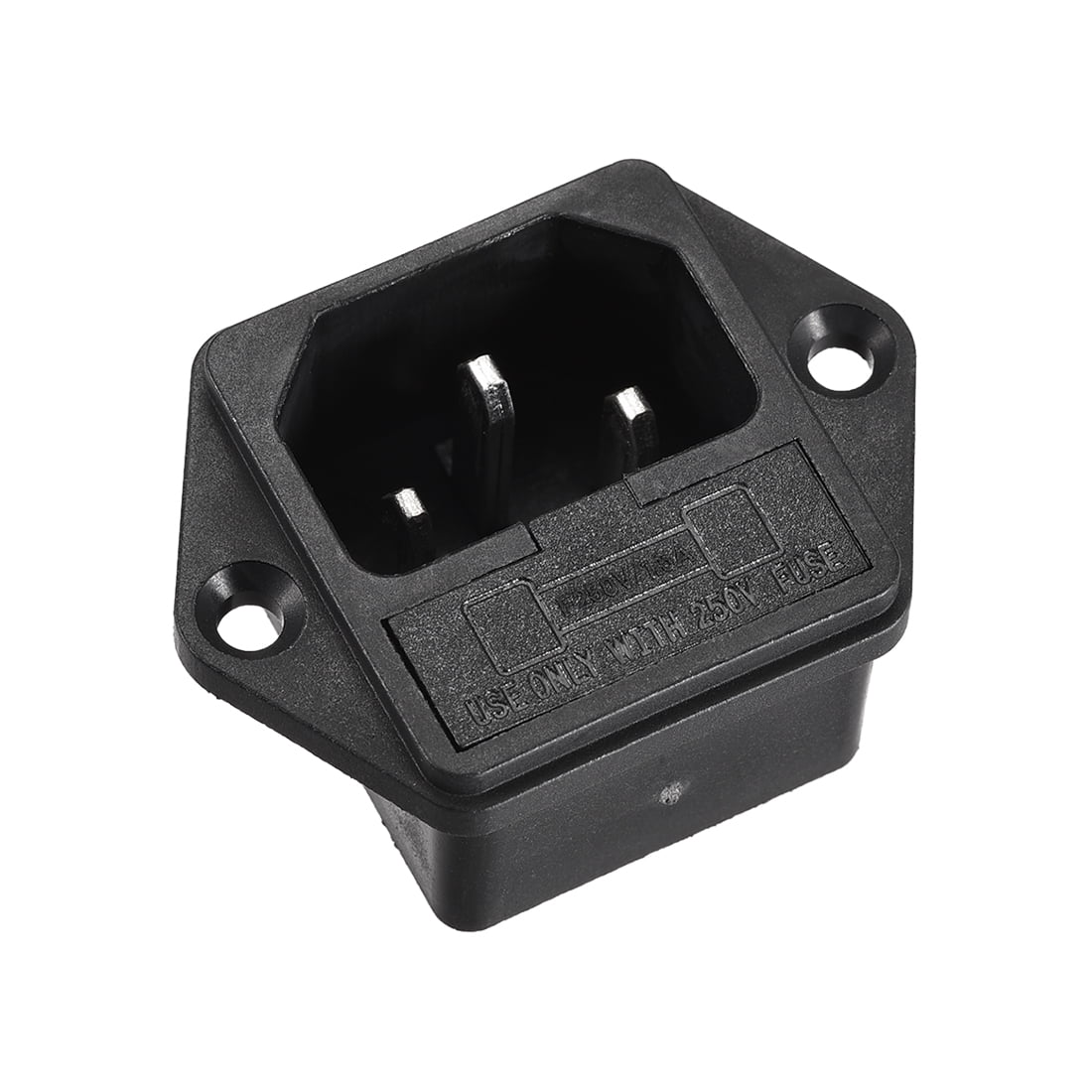 Unique Bargains IEC320 C14 Inlet Power Socket AC 250V 10A 250V 6.3A 2 ...
