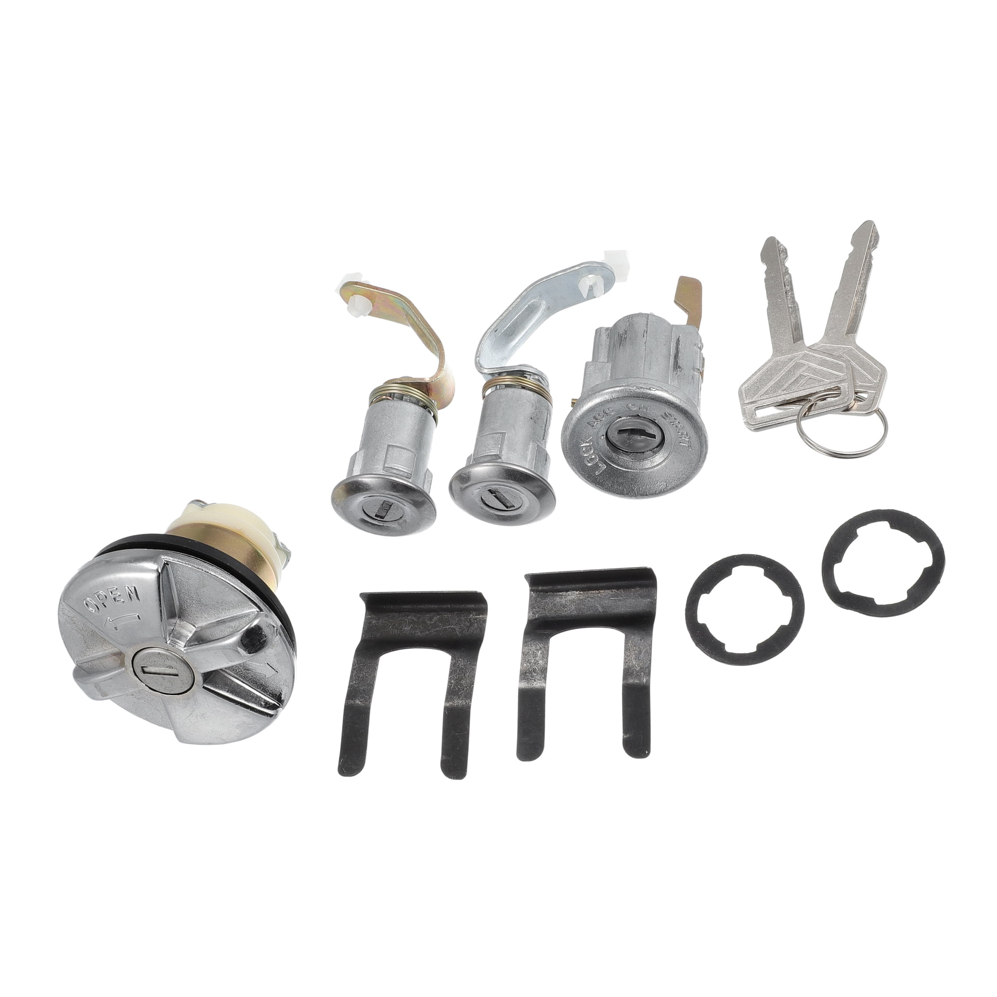 Unique Bargains Ignition Lock Cylinder Kit Fit for Toyota Land Silver ...