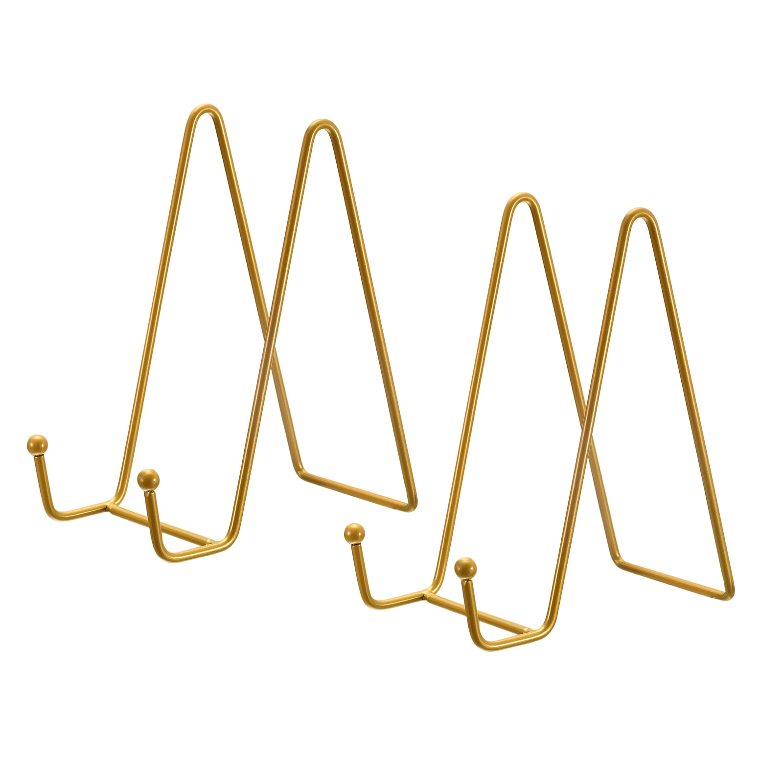 Unique Bargains 2pcs Iron Easel Plate Holder Display Stand Gold 6 ...