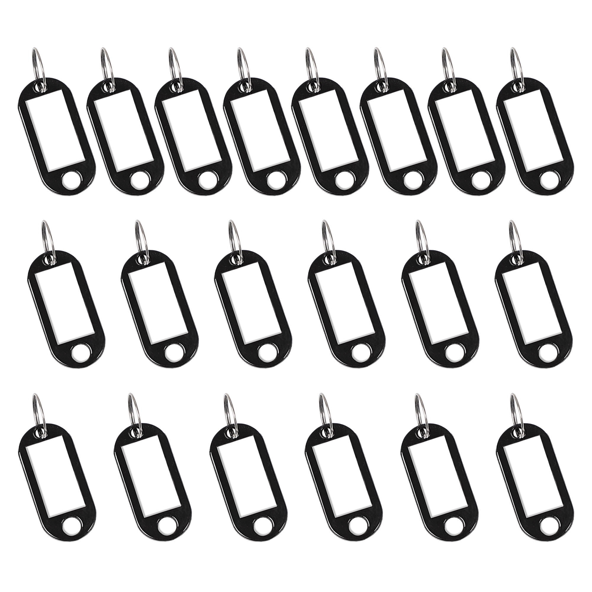 Unique Bargains Key ID Label Tags Split Ring Keyring Keychain Black ...