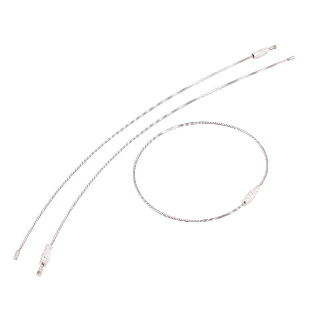 3Pcs Stainless Steel Keychain Cable Rings 1.5x300mm for Outdoor Camping ...