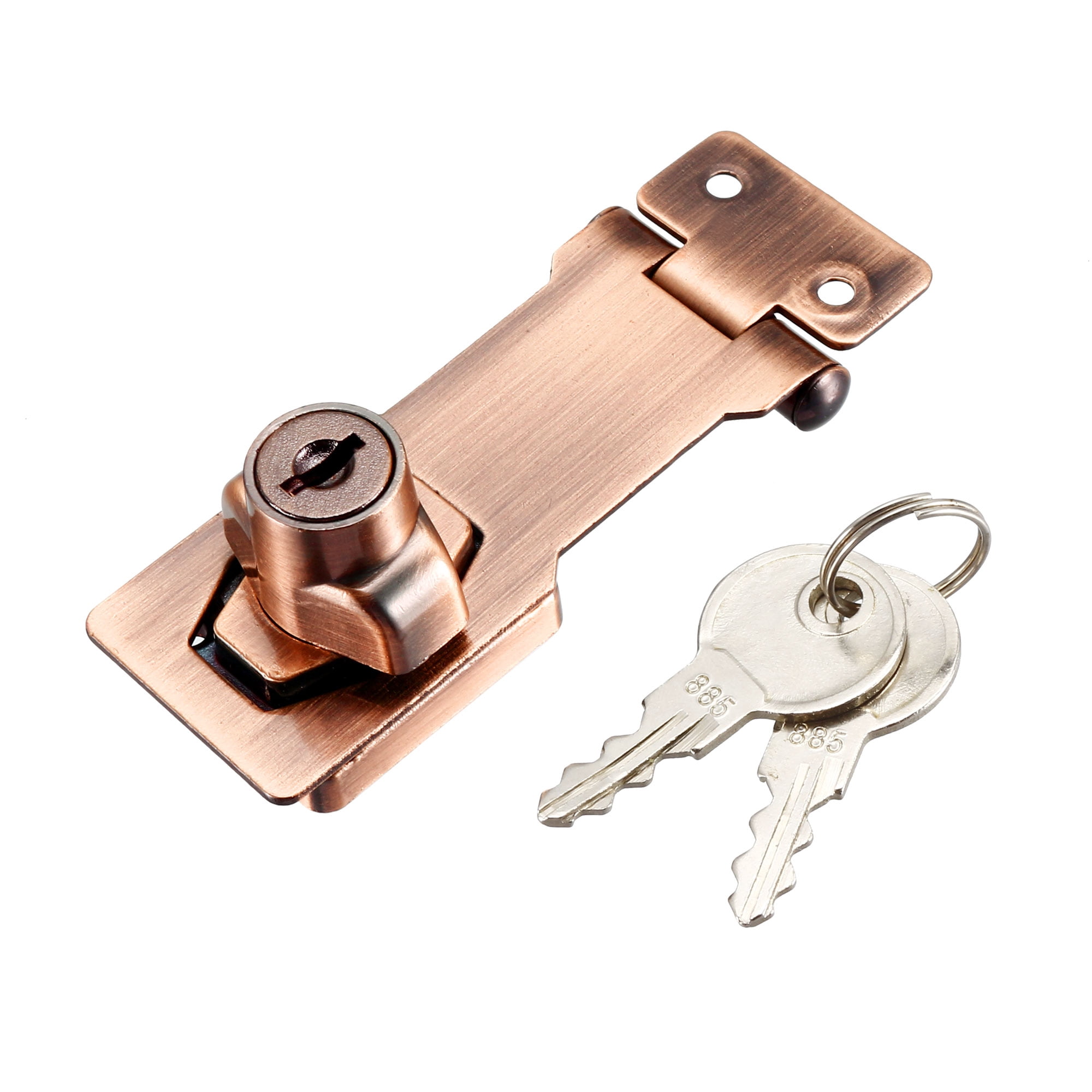 Unique Bargains Keyed Hasp Lock 94mm Twist Knob Keyed Locking Hasp for ...