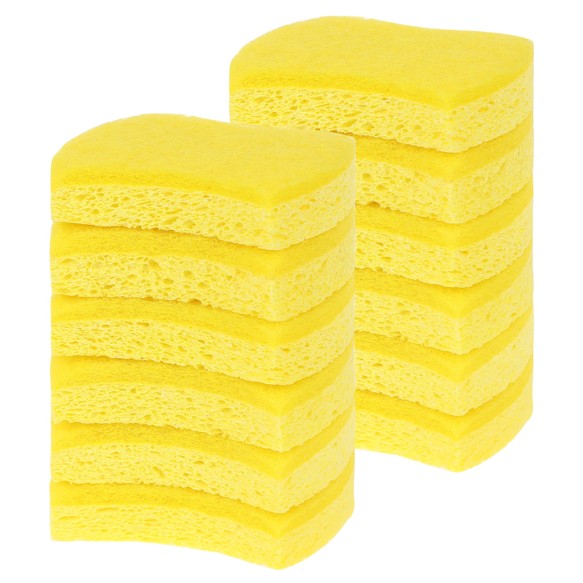 Unique Bargains Kitchen Non-Scratch Sponges Dual Side Sponges Yellow 12 ...