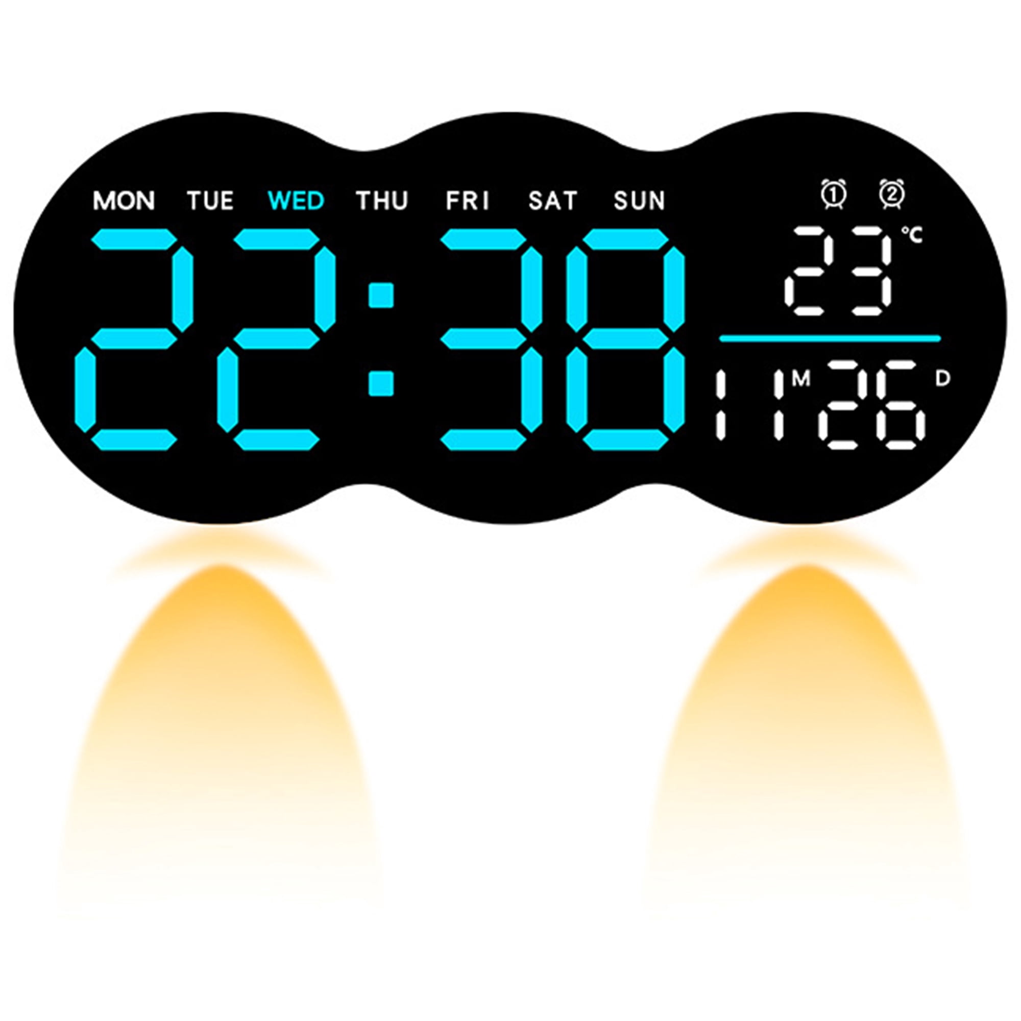 Unique Bargains 1 Pc Digital Wall Clock with Large Display and Remote ...