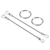 Stainless Steel Lanyard Cables - 2mmx10cm Wire Rope Key Ring - Walmart.com