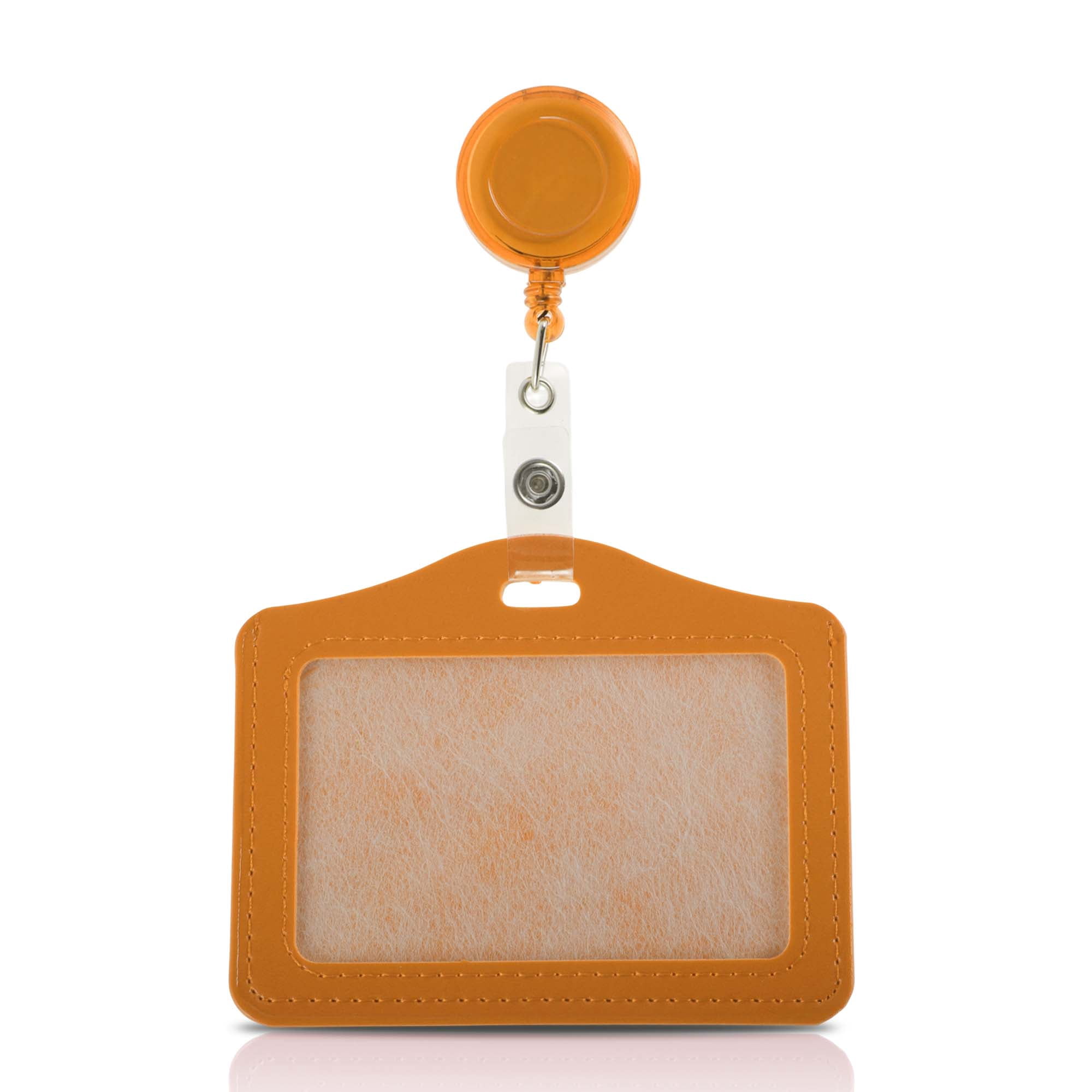 Unique Bargains Lanyards for ID Badges PU Card Holder with Transparent ...