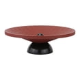 Unique Bargains Large Fluted Decorative Wavy Pedestal Fruit Bowl Red 9. ...
