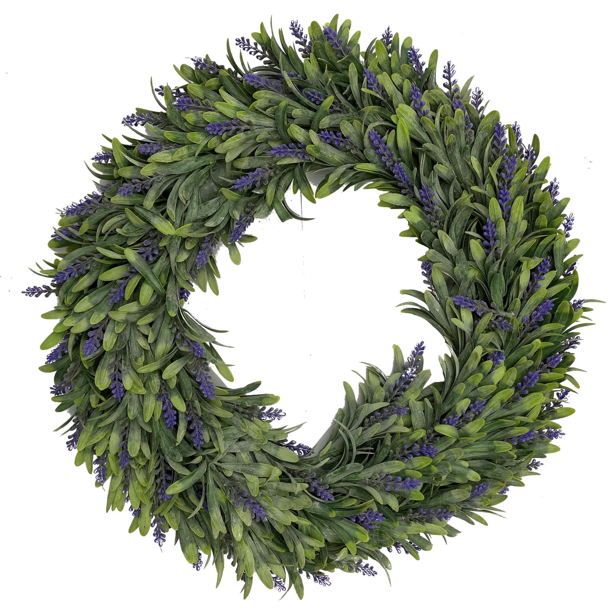 Unique Bargains Lavender Wreath for Front Door Plastic Green Leaves ...