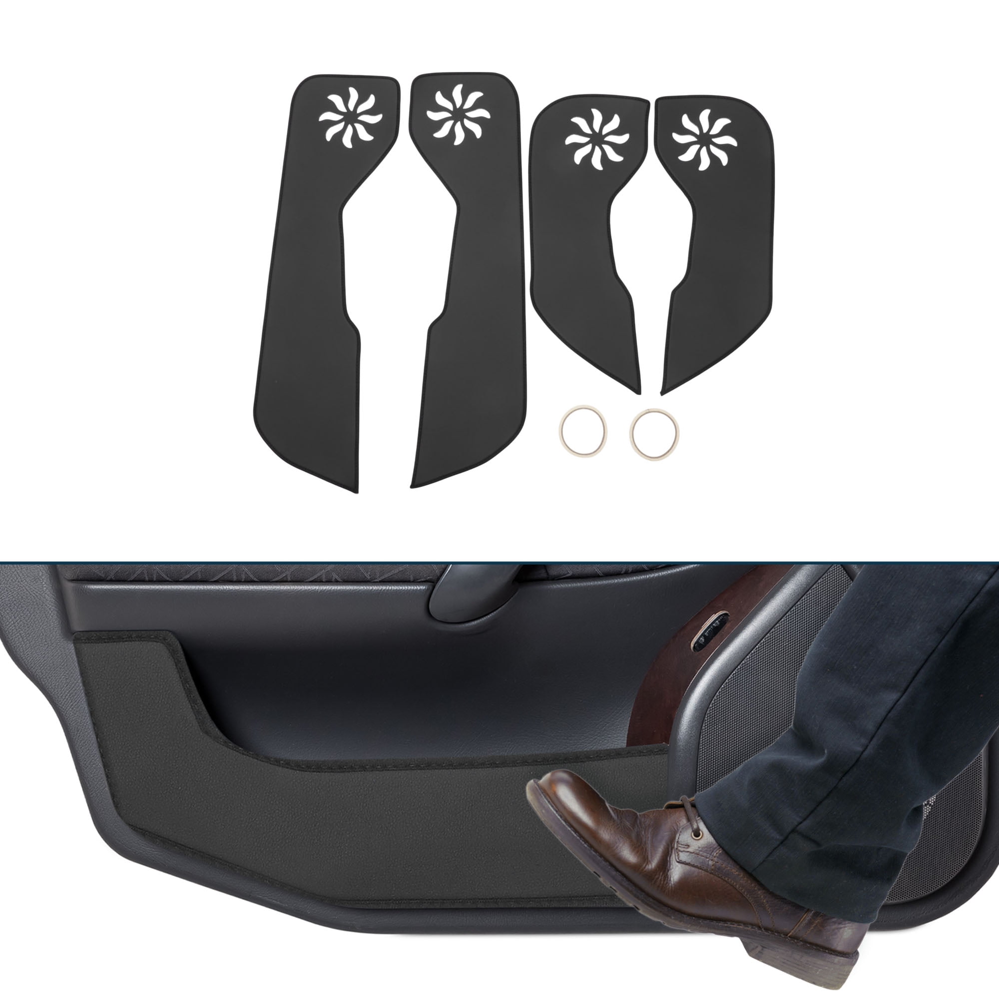 Unique Bargains Leather Car Door Anti Kick Pad Sticker for Nissan Rogue ...