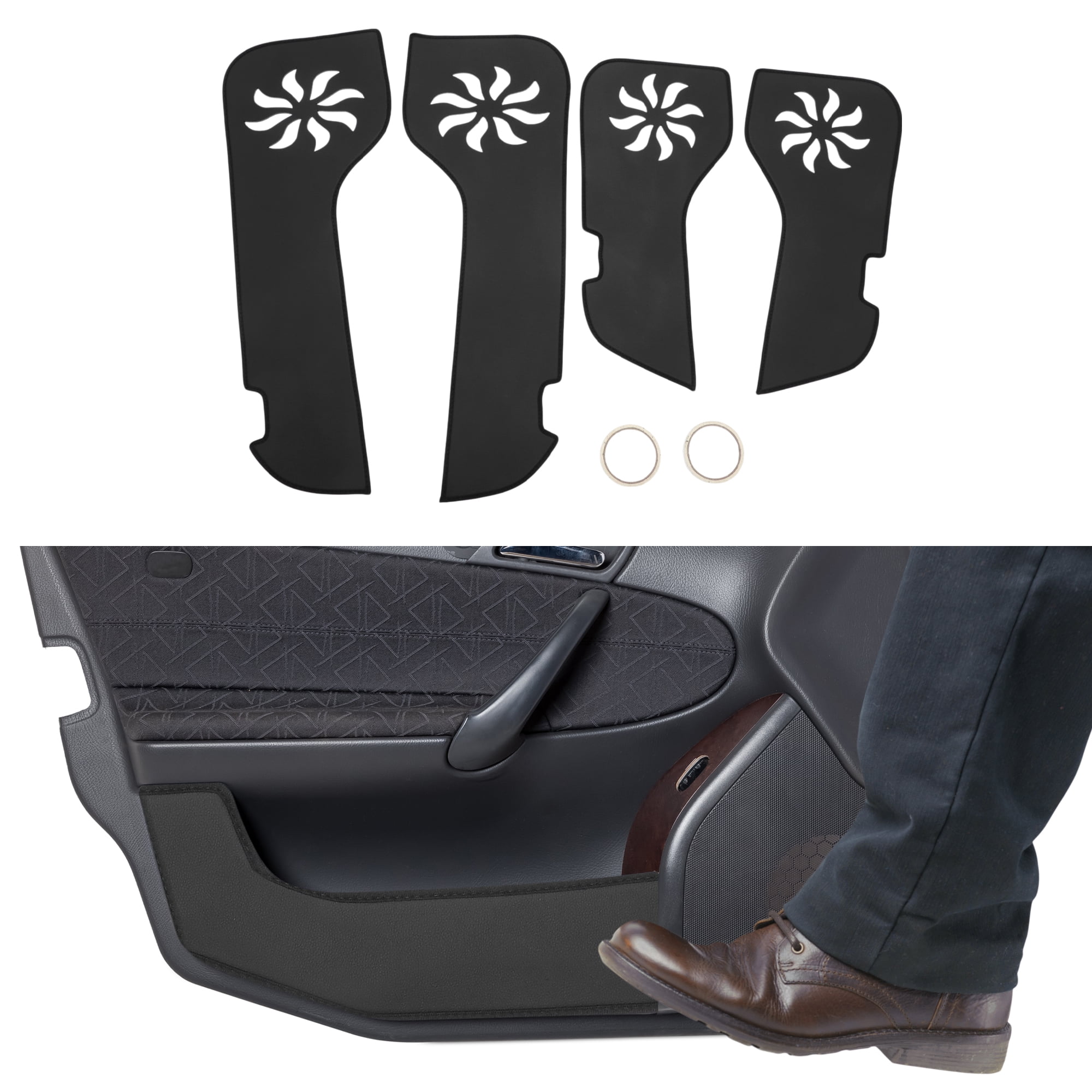 Unique Bargains Leather Car Door Anti Kick Pad Sticker for Toyota Land ...