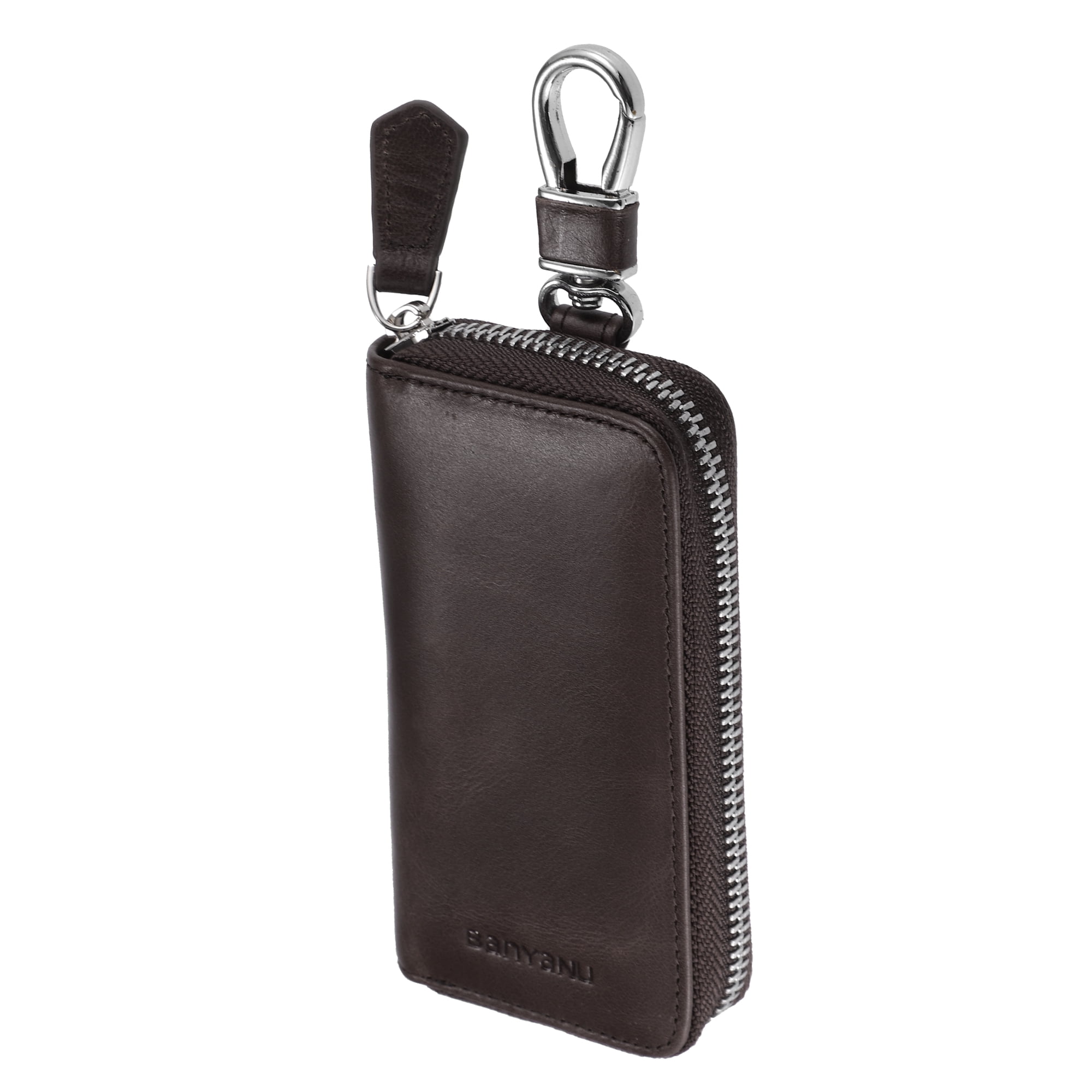 Unique Bargains Leather Car Key Fob Case Holder Smart Keychain ...