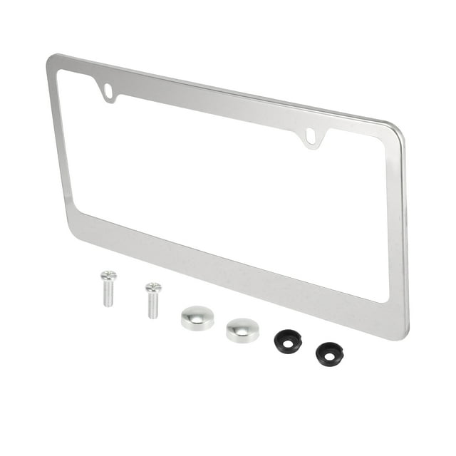 Unique Bargains License Plate Frame Cover 2 Hole for Car Front Rear ...