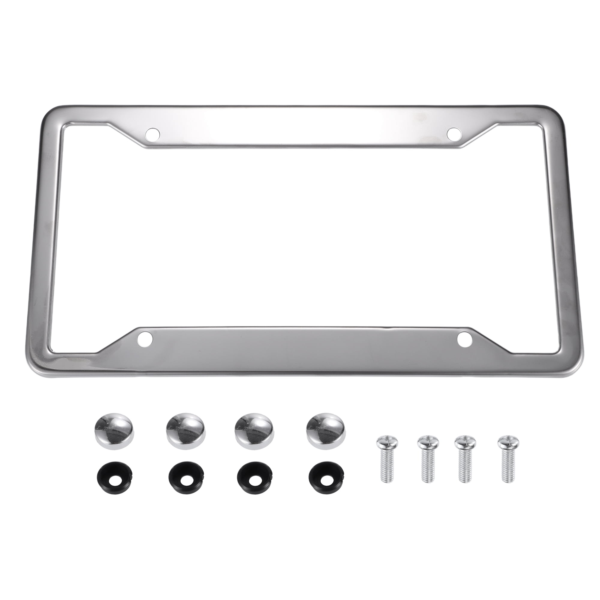 Unique Bargains License Plate Frame Metal Stainless Steel Front Rear ...