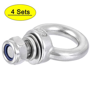M10x70 3/8"x2.75" Stainless Steel Eye Bolts Threaded Screw Eyebolt ...