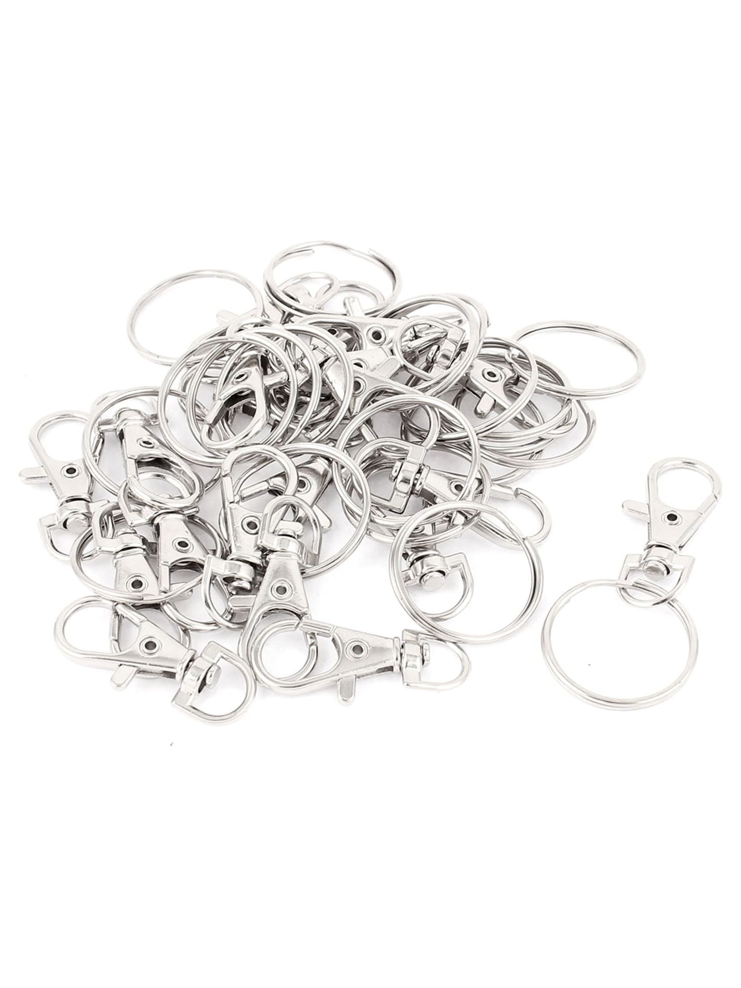 Unique Bargains 20pcs Silver Tone Lobster Clasp Snap Hook Keychain ...