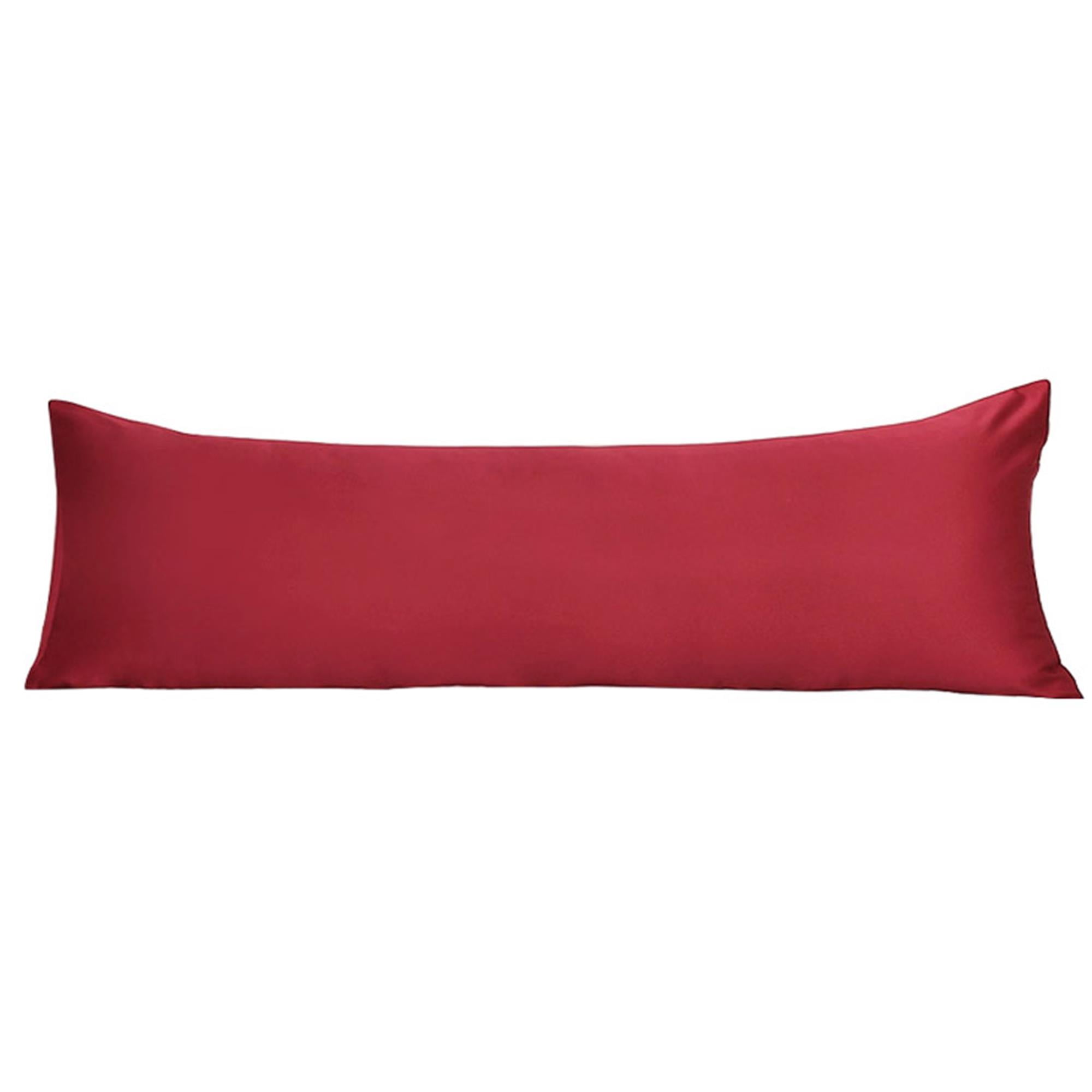 Unique Bargains Luxury Silky Satin Body Pillow Case Wine Red 20" x 72 ...