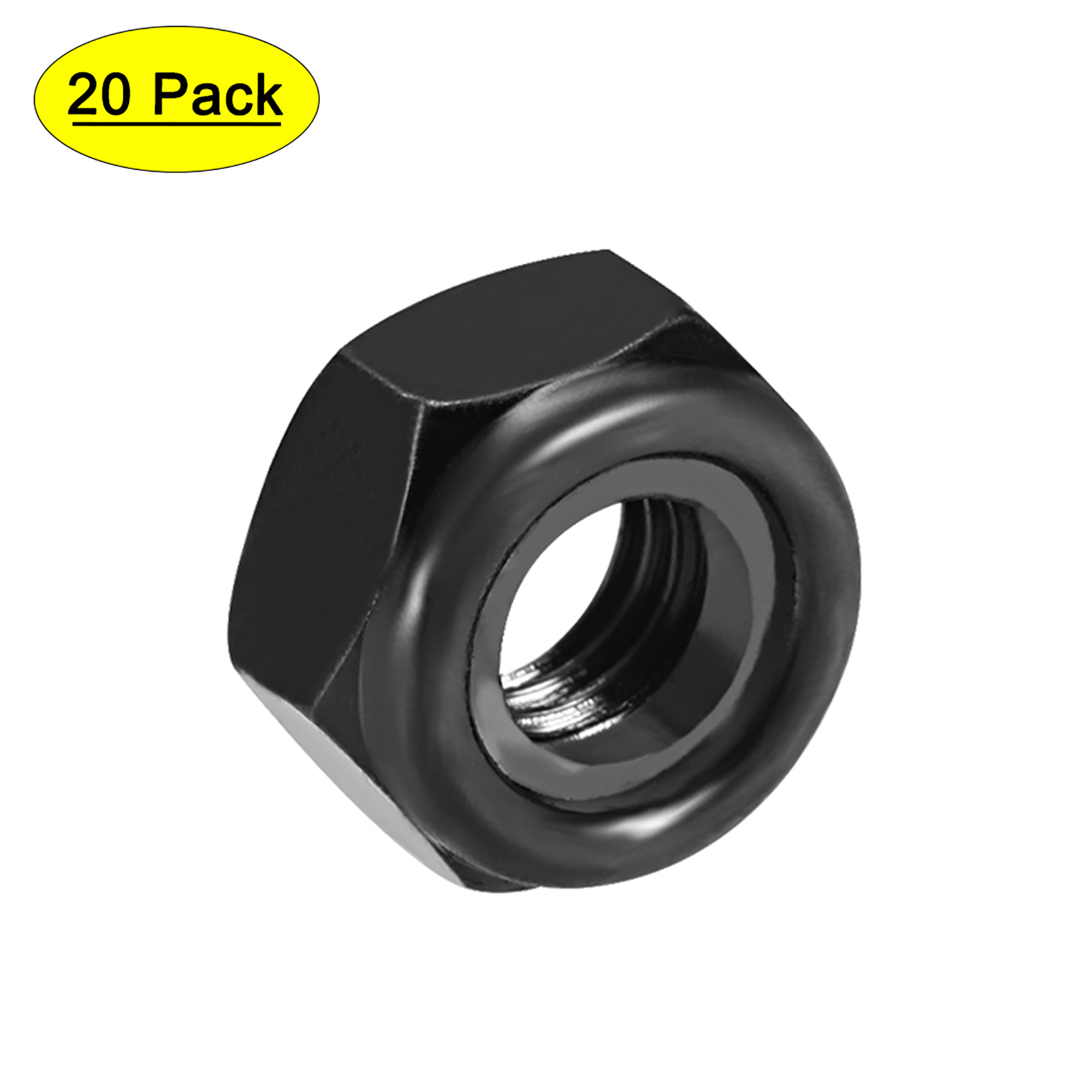 Unique Bargains M10x1.5mm Hex Lock Nuts Carbon Steel Nylon Insert Self ...