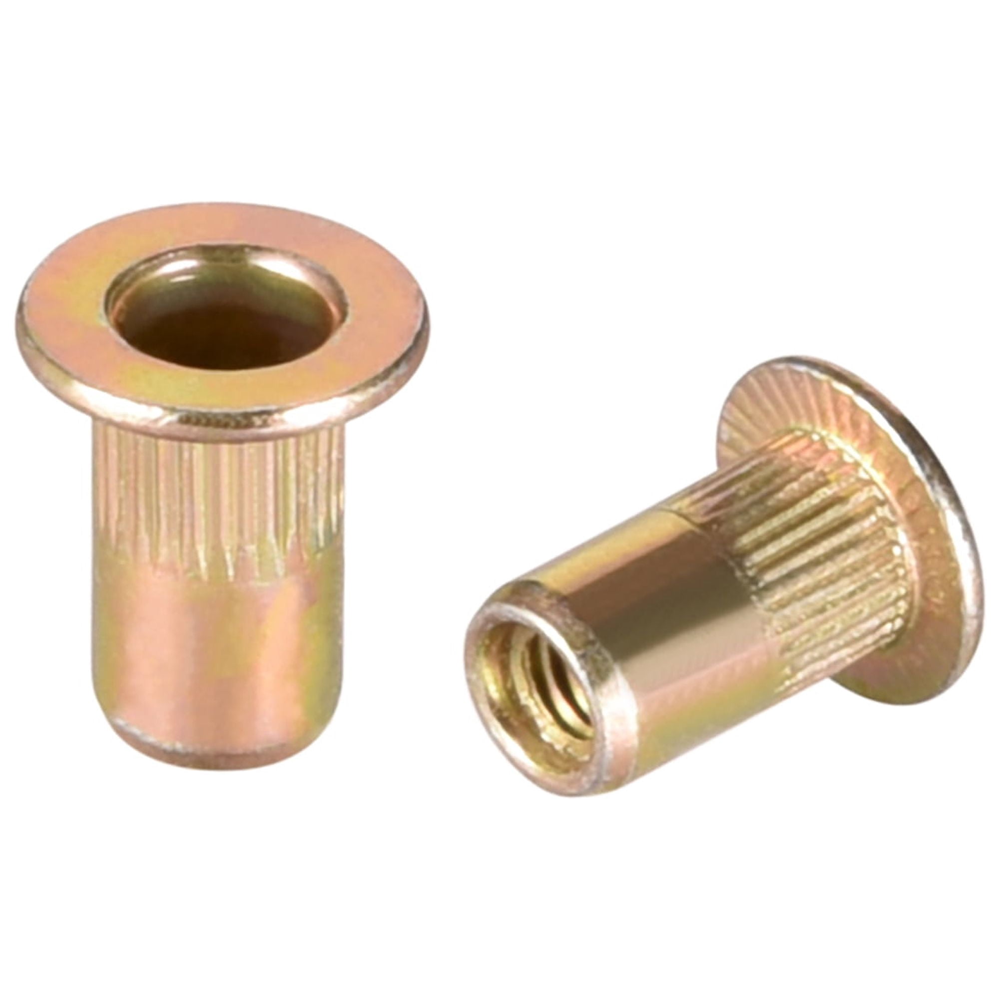 Unique Bargains M3 Carbon Steel Rivet Nuts Flat Head Insert Yellow Zinc ...