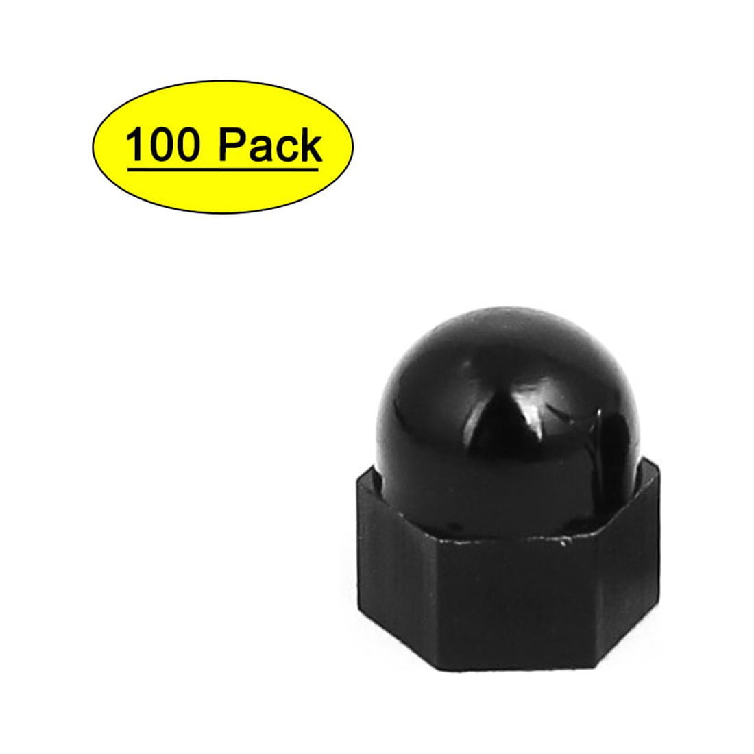 Unique Bargains M3 Female Thread Nylon Hex Domed Cap Acorn Nut Black ...