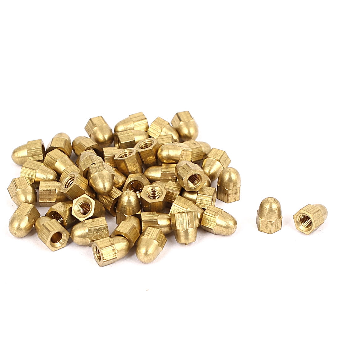 Unique Bargains M3 Thread Dia. Brass Dome Head Cap Acorn Hex Nuts (49 ...