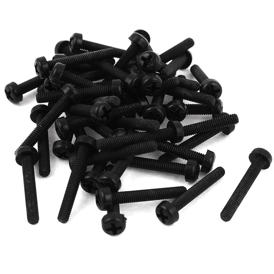 Unique Bargains M3 x 20mm Plastic Cross Pan Head Machine Screws Black ...