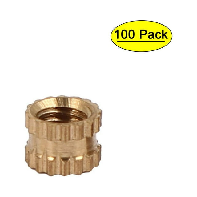 Unique Bargains M3 x 3mm Female Thread Brass Knurled Threaded Insert ...