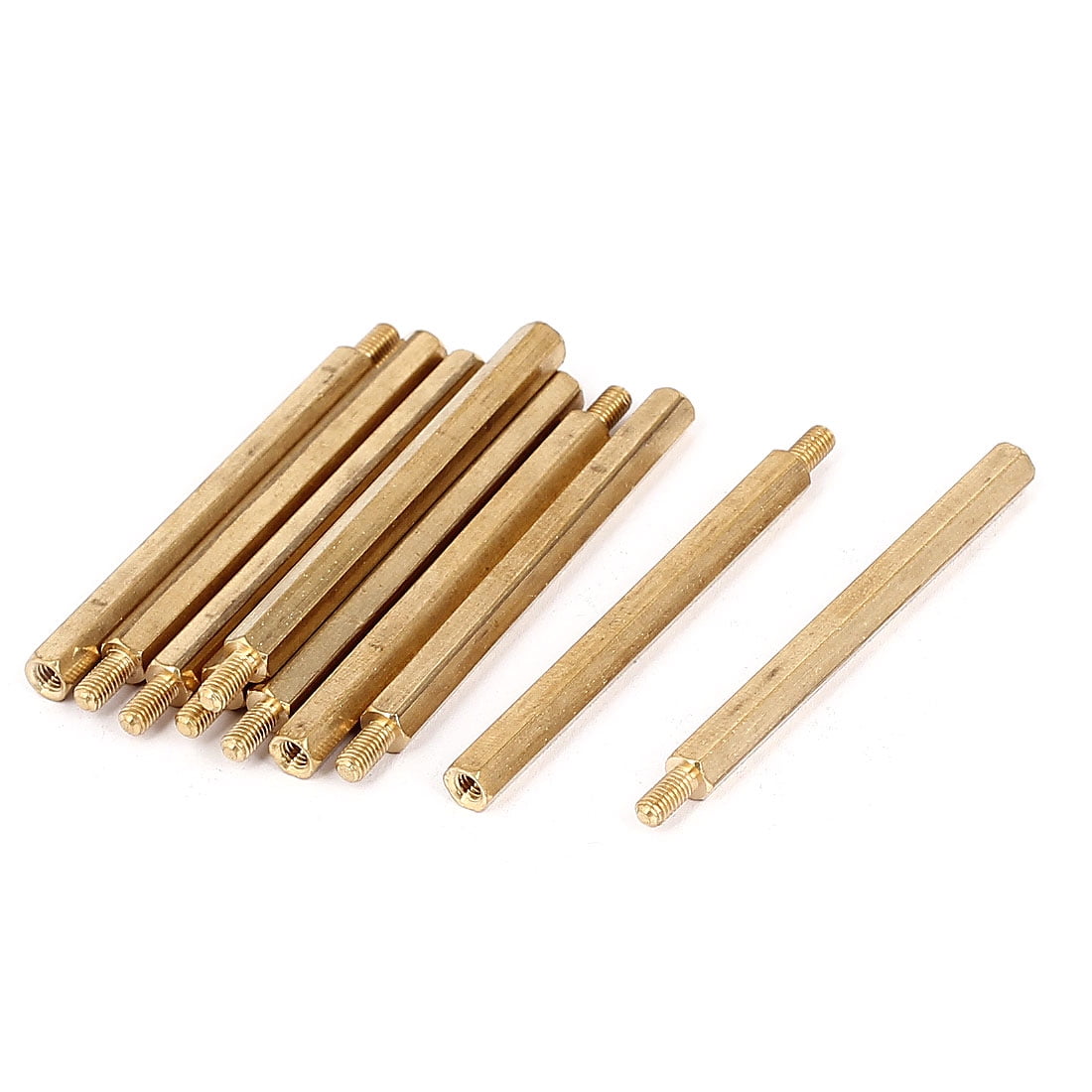 Unique Bargains M3x50+6mm Female/Male Thread Brass Hex Standoff Spacers ...