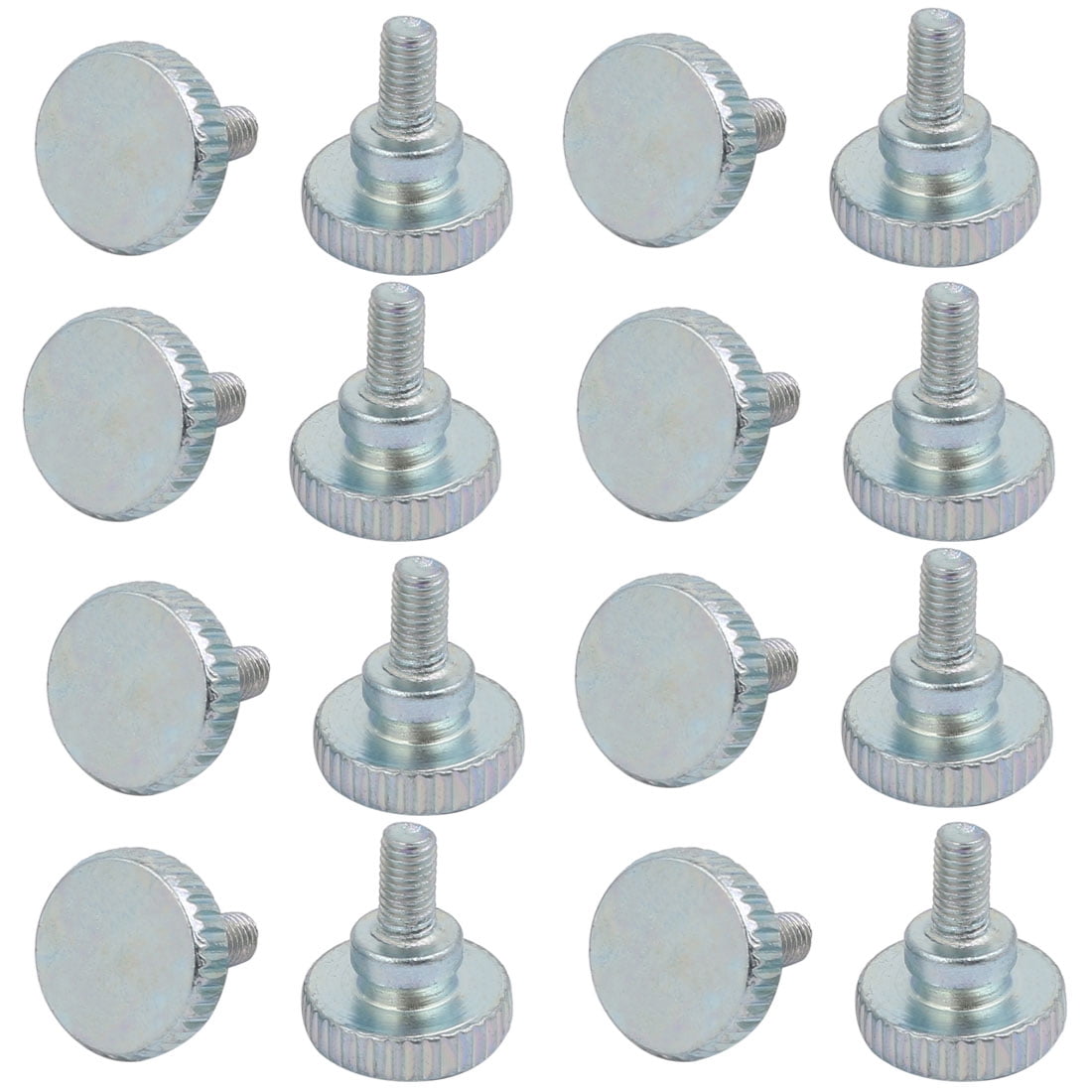 Unique Bargains M3x6mm Carbon Steel Flat Knurled Head Fully Threaded ...