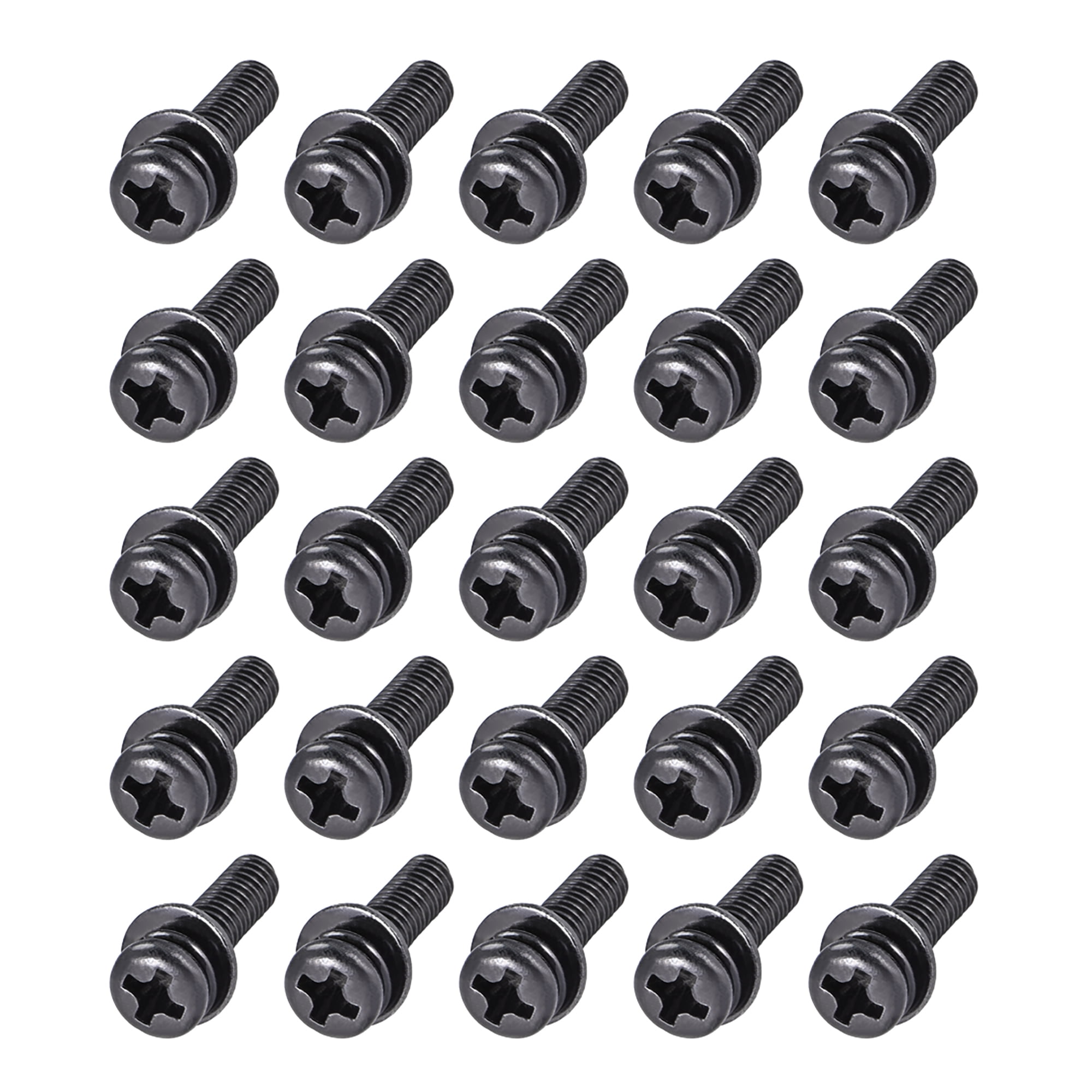 Unique Bargains M4 x 30mm Carbon Steel Phillips Pan Head Machine Screws ...