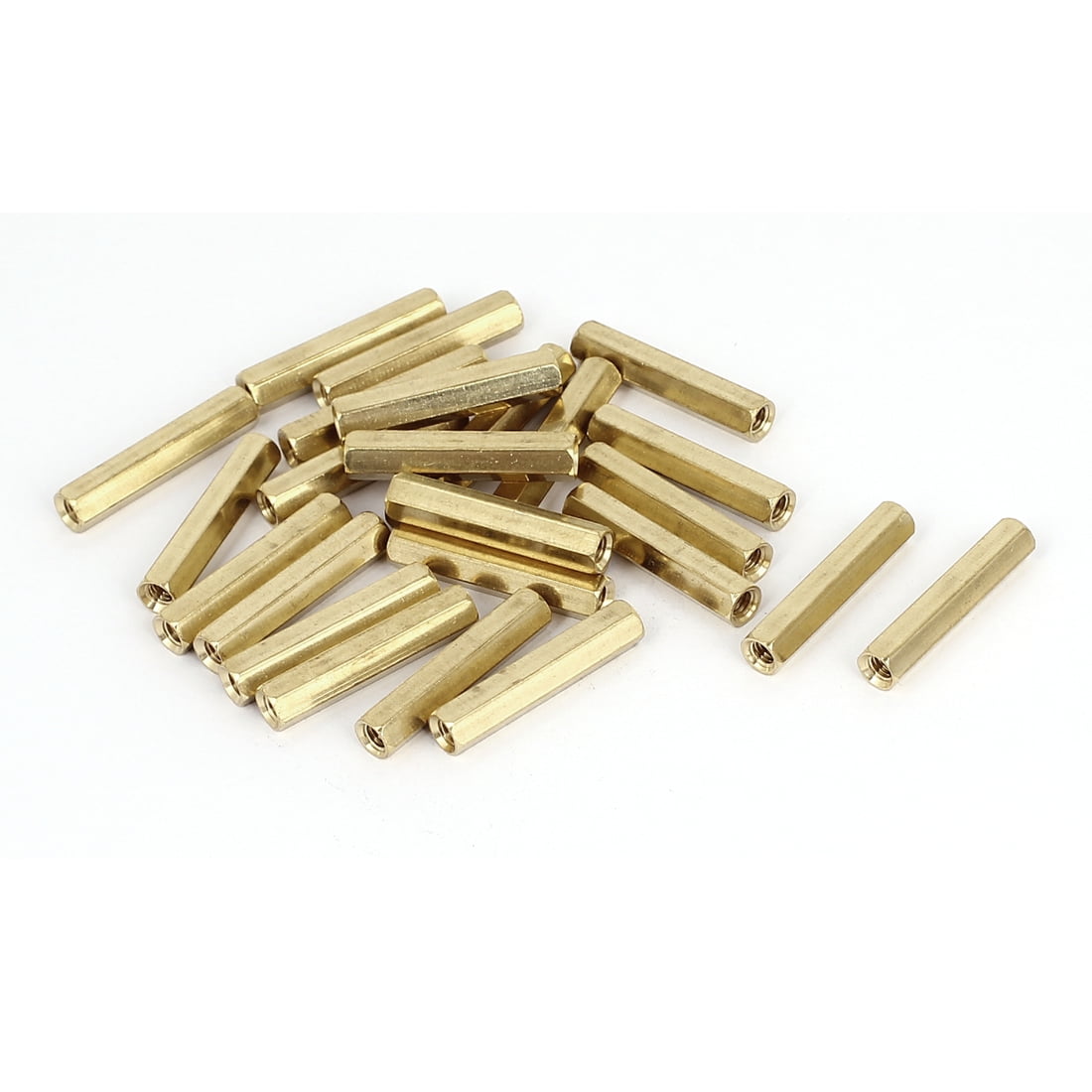 Unique Bargains M4 x 30mm Female Thread Brass Hex Standoff Spacers Rod ...