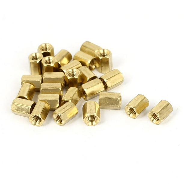 Unique Bargains M4 x 8mm Female Threaded Brass Hex Standoff Spacers Rod ...