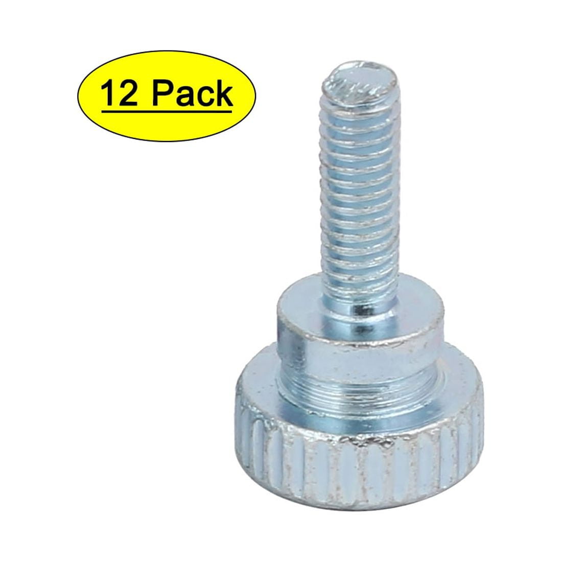 Unique Bargains M4x12mm Carbon Steel Flat Knurled Head Fully Threaded ...